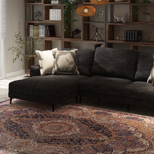 [244×200] 煌めく抜群の光沢 最高級モダールラグ ネイビーの詳細 | カヴァース